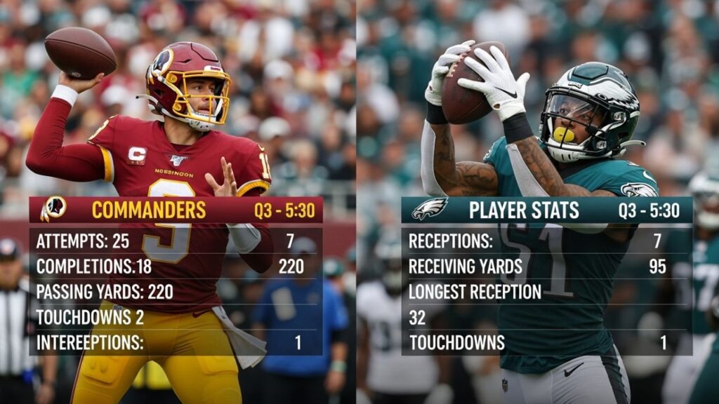 Washington commanders vs philadelphia eagles match player stats - The ...